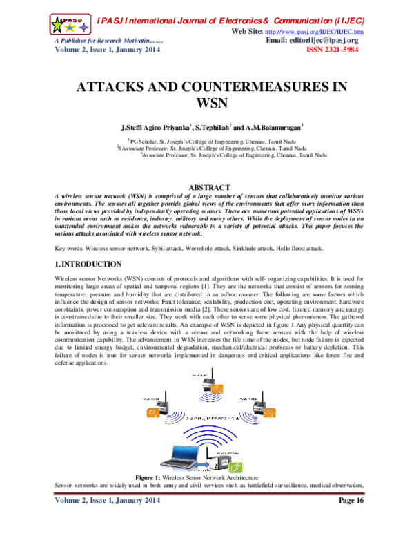 (PDF) Attacks in Wireless Sensor Networks