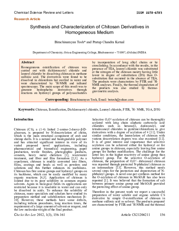 Pdf Hydrophobic Effect Of Amphiphilic Derivatives Of Chitosan On The