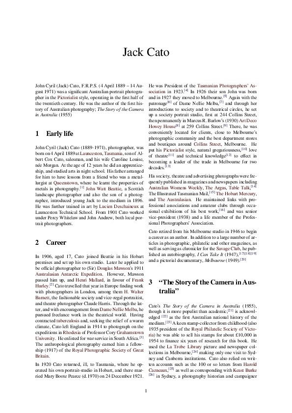 (PDF) Jack Cato, Australian Photographer.