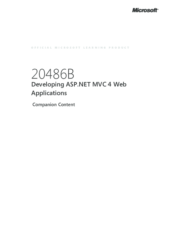 Pdf O Developing Aspnet Mvc 4 Web Applications Companion Content Ii Developing Aspnet Mvc 4 