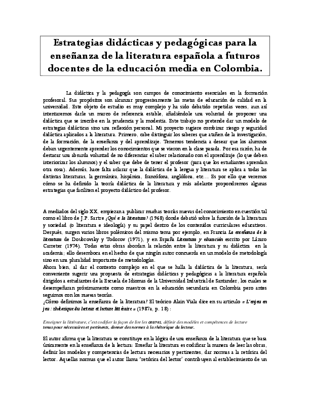 (PDF) Estrategias didácticas y pedagógicas para la enseñanza de la ...