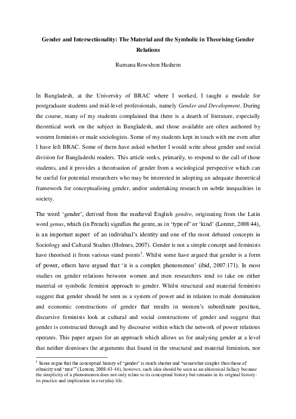 functionalist perspective on gender and society