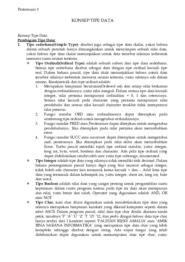 (PDF) Pertemuan 3 KONSEP TIPE DATA