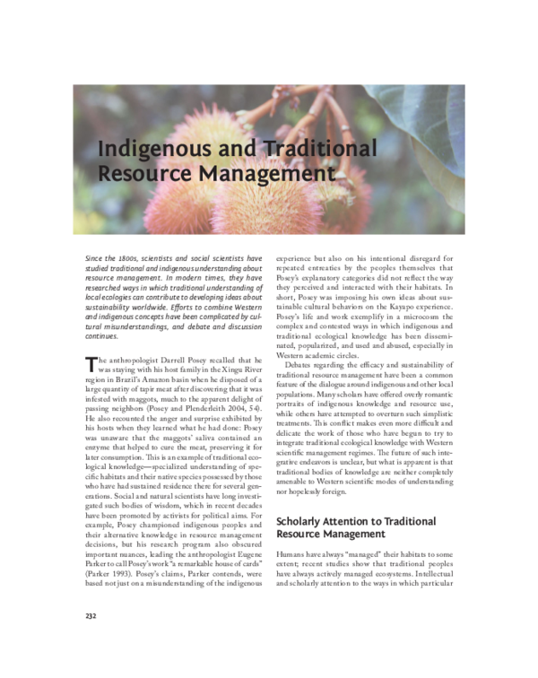 (PDF) Indigenous and Traditional Resource Management