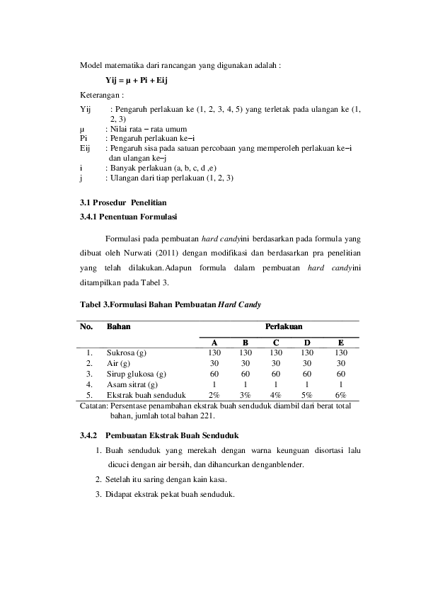 (DOC) Model matematika dari rancangan yang digunakan adalah : Tabel 3 ...