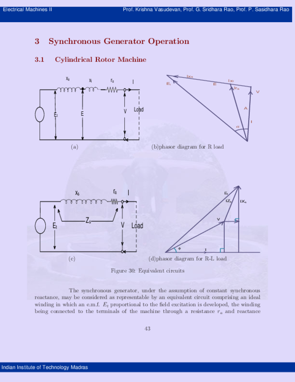 (PDF) Electrical Machines II 3 Synchronous Generator Operation 3.1 ...