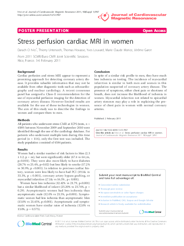 (PDF) Stress perfusion cardiac MRI in women