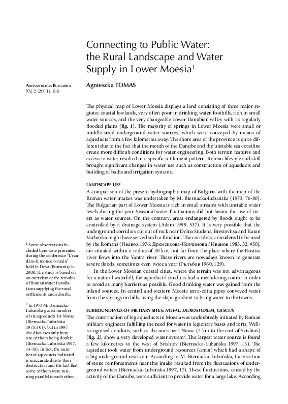 (PDF) Connecting to Public Water: The Rural Landscape and Water Supply ...