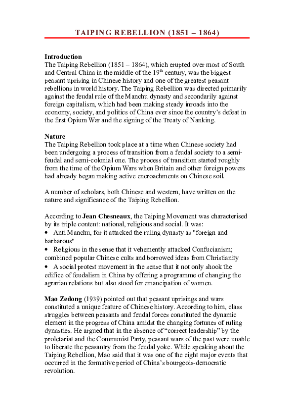 (DOC) Taiping Rebellion