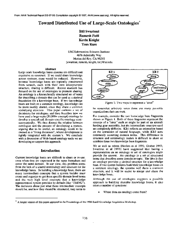 (PDF) Toward Distributed Use of Large-Scale Ontologies t