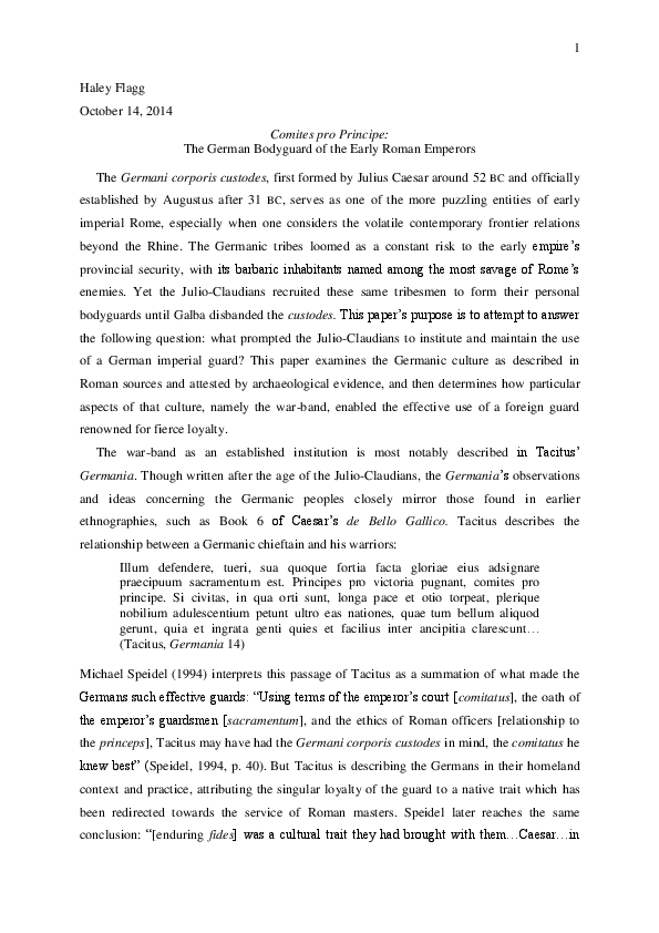 (DOC) Comites pro Principe: The German Bodyguard of the Early Roman ...