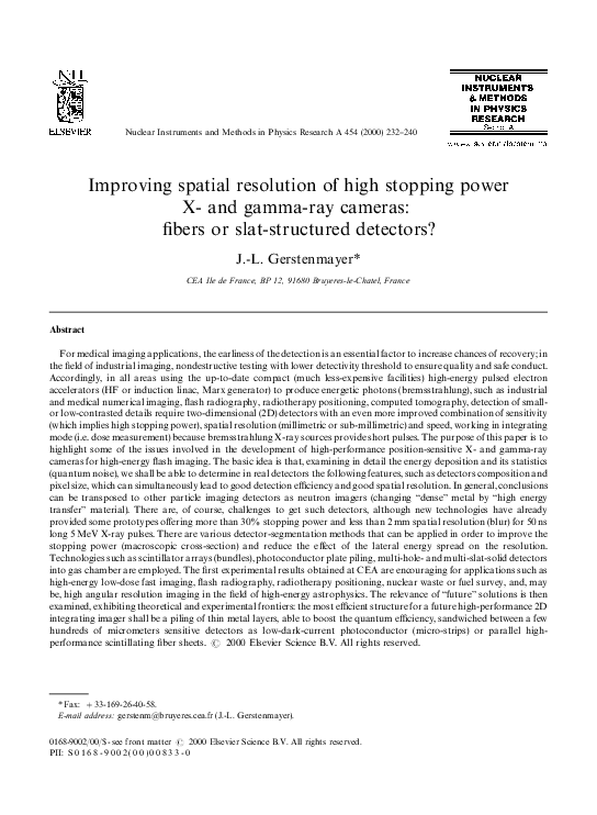 (PDF) Improving spatial resolution of high stopping power X-and gamma ...