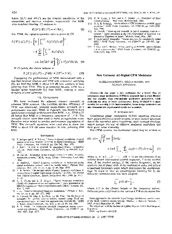 (PDF) New Universal All-Digital CPM Modulator | Vladan Jovanovic ...