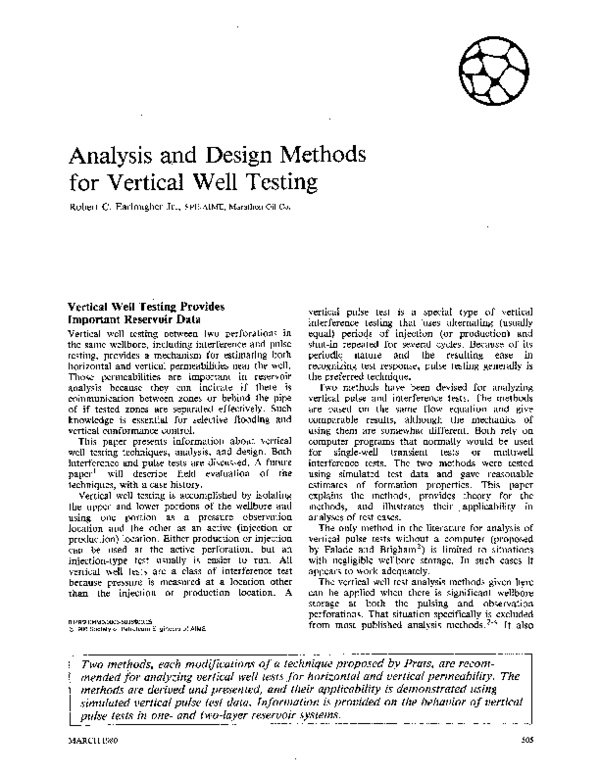 (PDF) Analysis and Design Methods for Vertical Well Testing Vertical ...