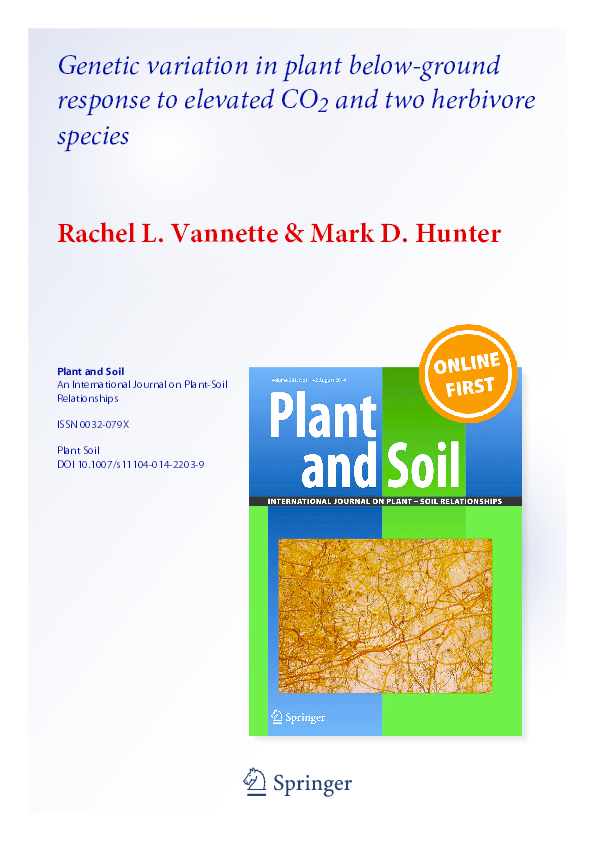 (PDF) Genetic variation in plant below-ground response to elevated CO2 ...