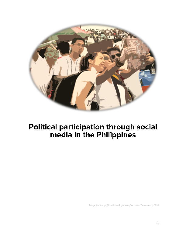 (PDF) Political Participation through Social Media in the Philippines