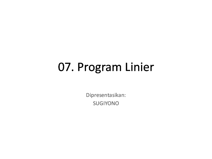 (PDF) PROGRAM LINIER