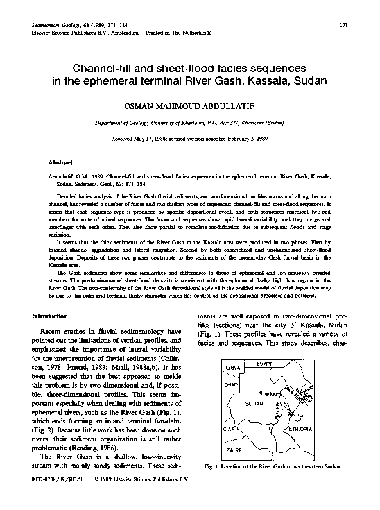 (PDF) Channel-fill and sheet-flood facies sequences in the ephemeral ...