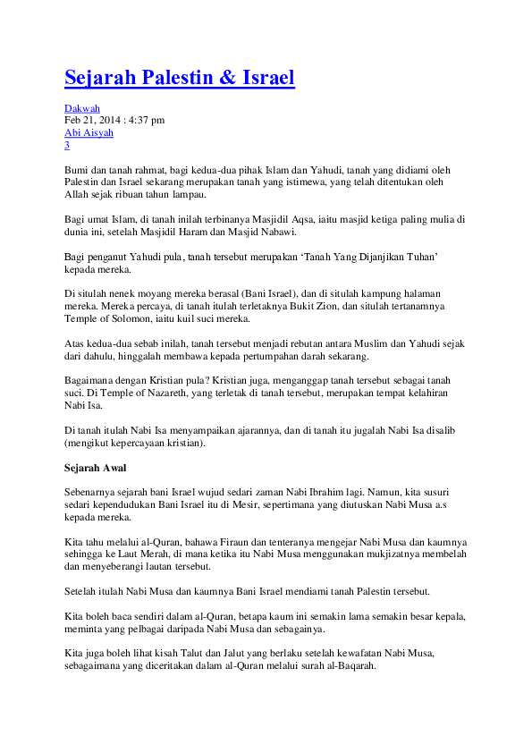 (DOC) Sejarah Palestin