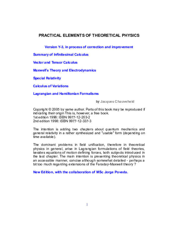 (DOC) PRACTICAL ELEMENTS OF THEORETICAL PHYSICS