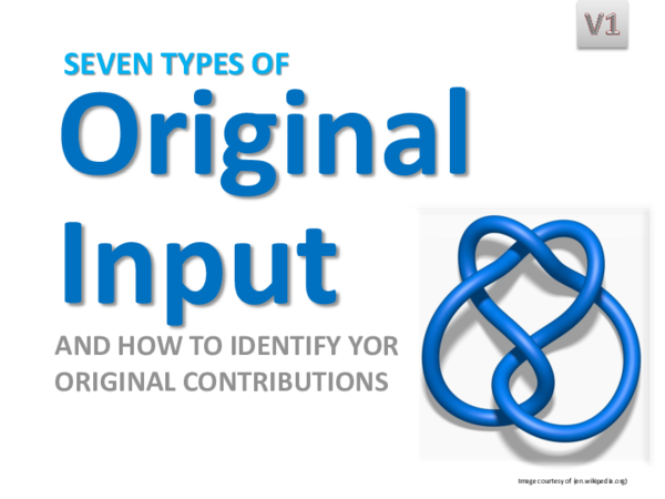 Research Writing 1 - Seven Types of Original Input