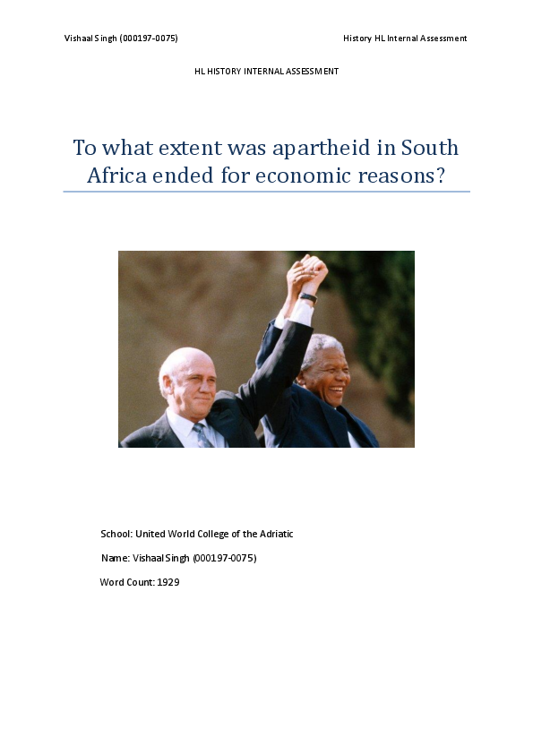 South Africa: The Rise and Fall of apartheid summary
