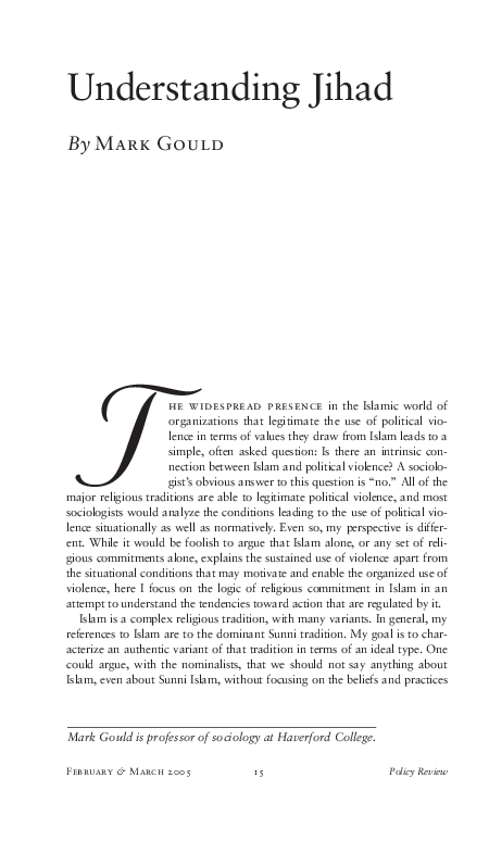(PDF) Understanding Jihad