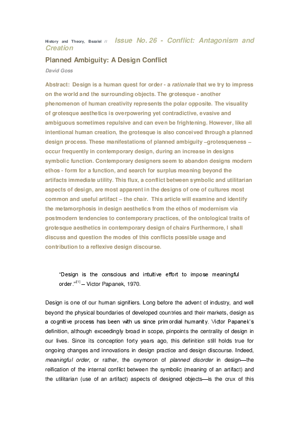 (PDF) Planned Ambiguity: A Design Conflict