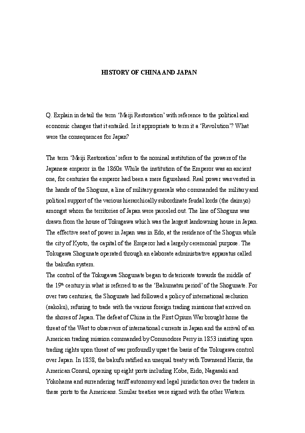 (DOC) Meiji Restoration