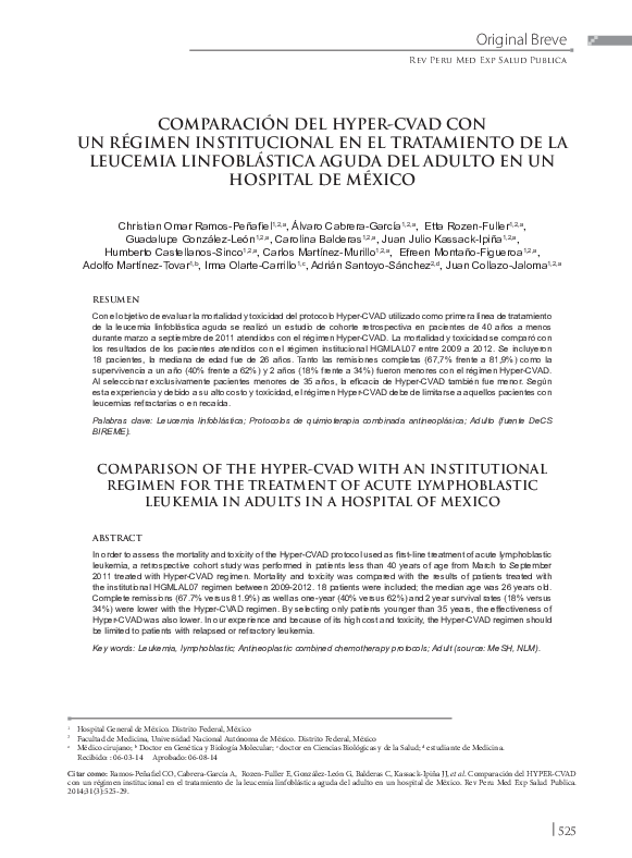 (PDF) Comparison of the Hyper-CVAD with an institutional regimen for ...