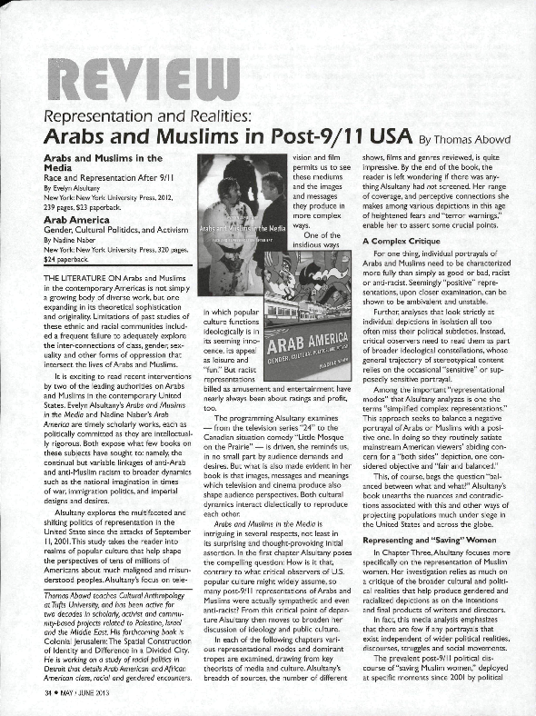 (PDF) Representation and Realities: Arabs and Muslims in Post-9/11 USA
