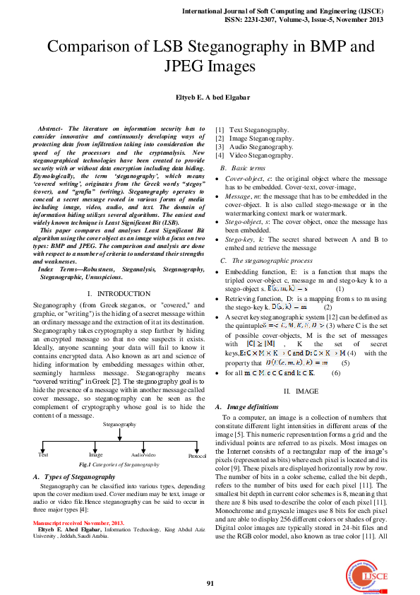 (PDF) Comparison of LSB Steganography in BMP and JPEG Images
