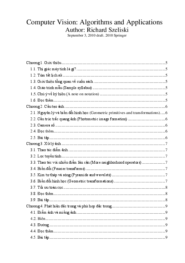 (DOC) Computer Vision: Algorithms and Applications (Richard Szeliski ...