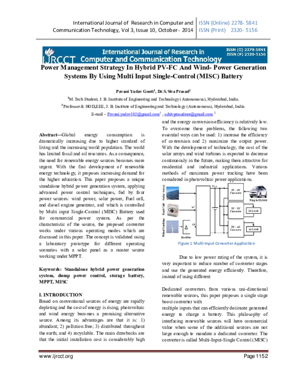 (PDF) Power Management Strategy In Hybrid PV-FC And Wind- Power Generation Systems By Using ...