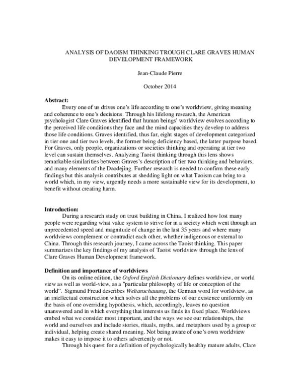 (PDF) Taoism through Clare Graves's model lens