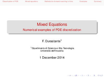 (PDF) Mixed Equations - Numerical examples of PDE discretization
