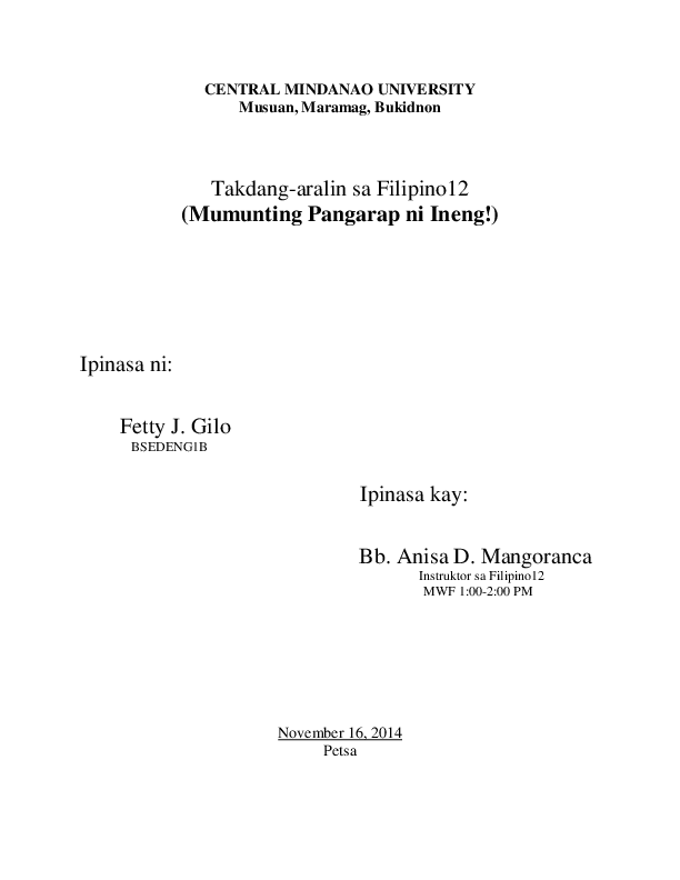 (DOC) Short Story Reaction Paper(Filipino Literature)