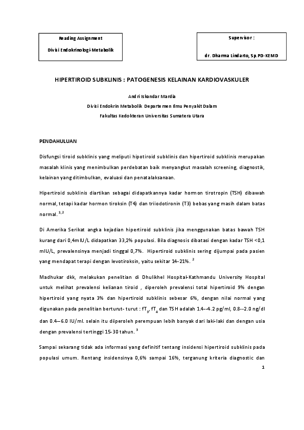 (PDF) PATHOGENESIS-KELAINAN-KARDIOVASKULER-PADA-HIPERTIROID-SUBKLINIS