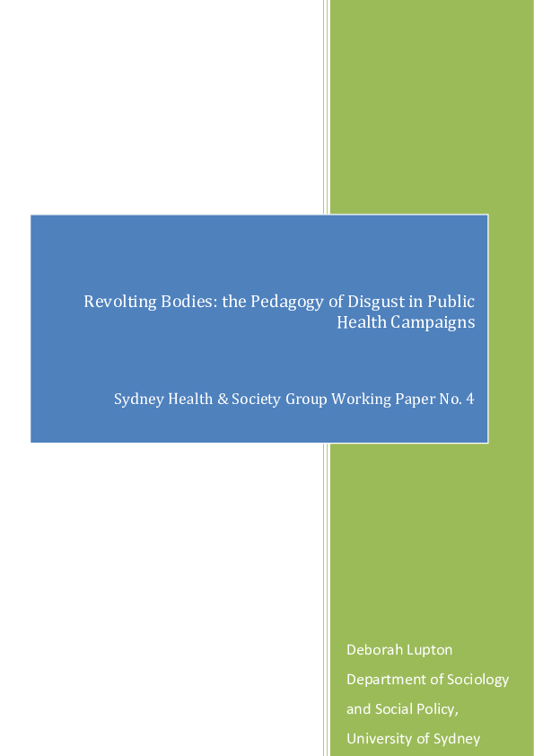(PDF) Revolting Bodies: the Pedagogy of Disgust in Public Health Campaigns