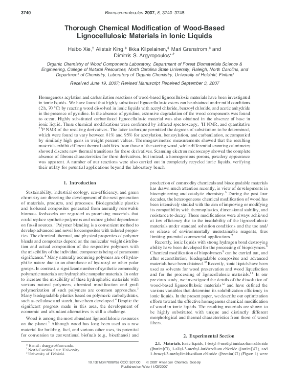 (PDF) Thorough Chemical Modification of Wood-Based Lignocellulosic ...