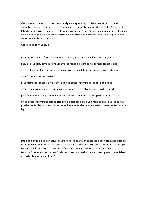 (DOC) Contrato innominado o atipico