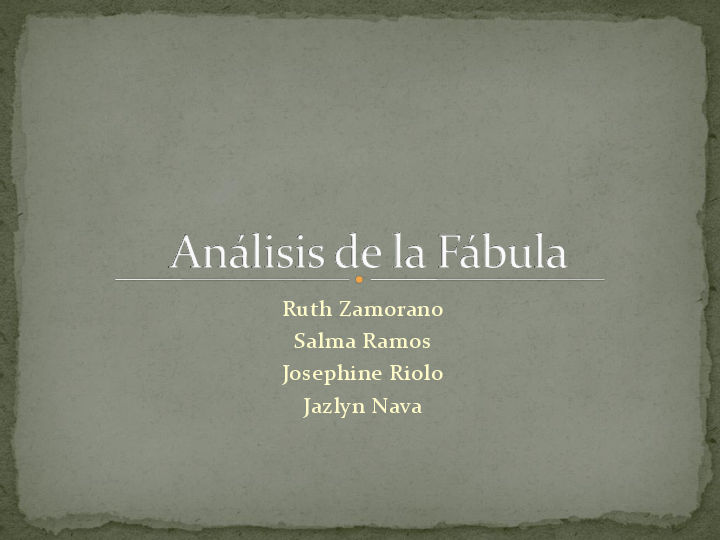 (PPT) Analisis de la Fabula