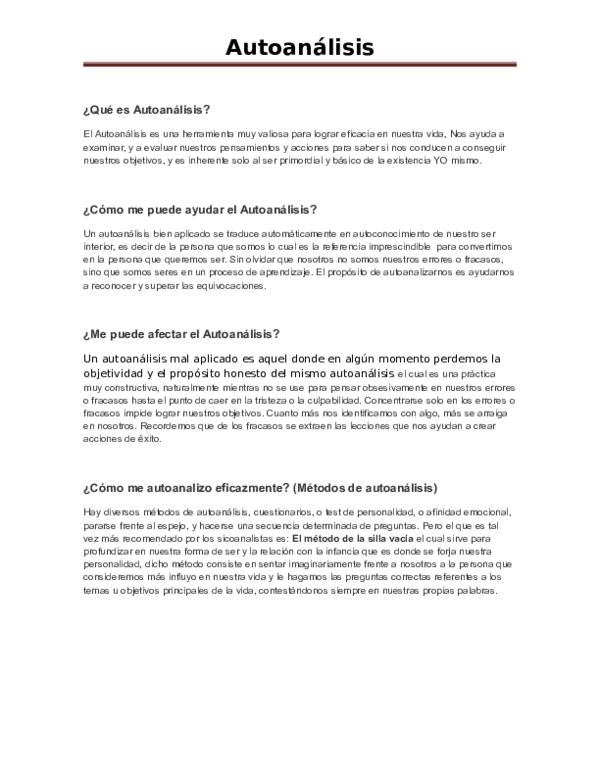 (DOC) el autoanalisis