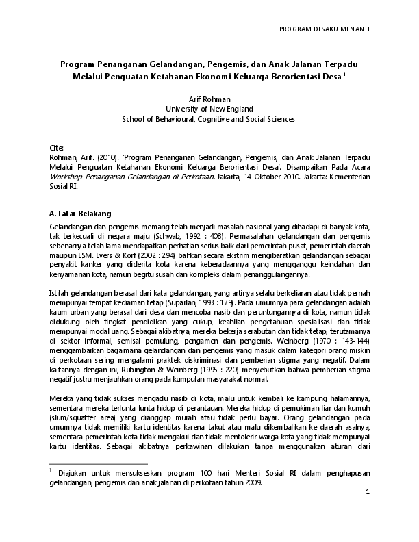 (PDF) Program Penanganan Gelandangan, Pengemis, dan Anak Jalanan Terpadu Melalui Penguatan ...