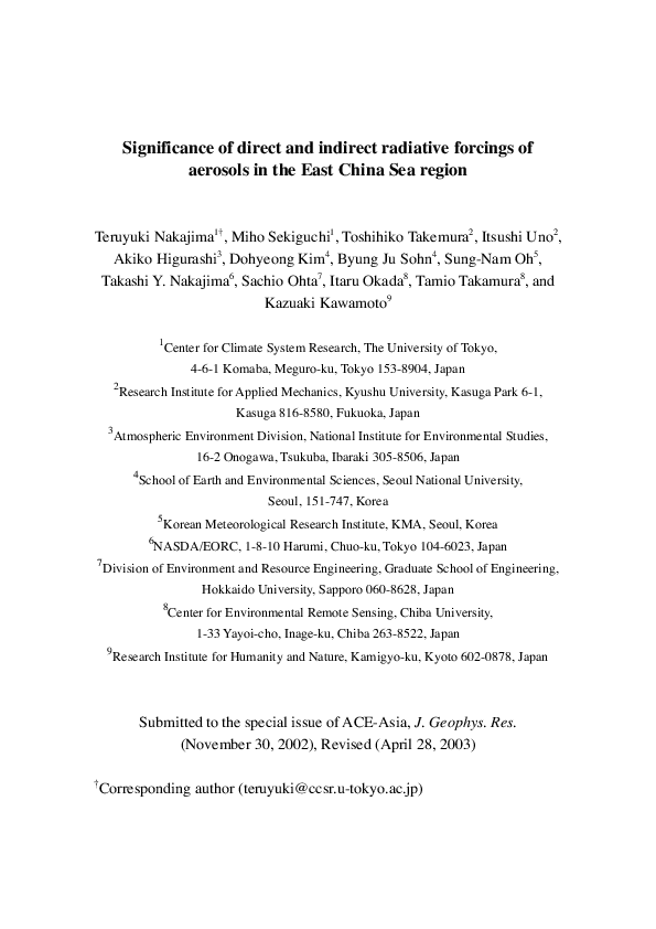 (PDF) Significance of direct and indirect radiative forcings of ...