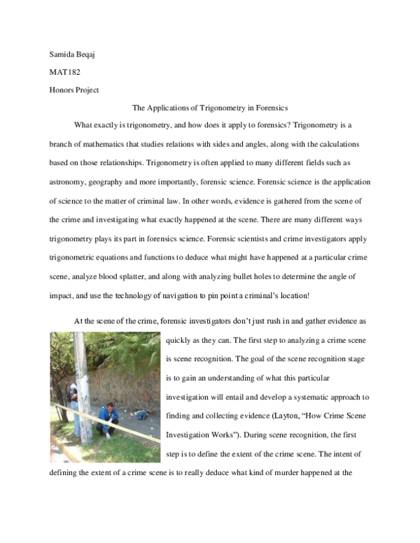 (DOC) Samida Beqaj MAT182 Honors Project The Applications of ...