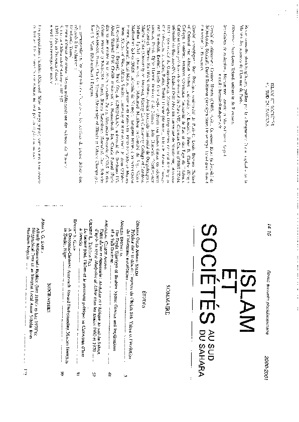 (PDF) The Fayda Tijaniyya of Ibrahim Nyass: Genesis and Implications of ...