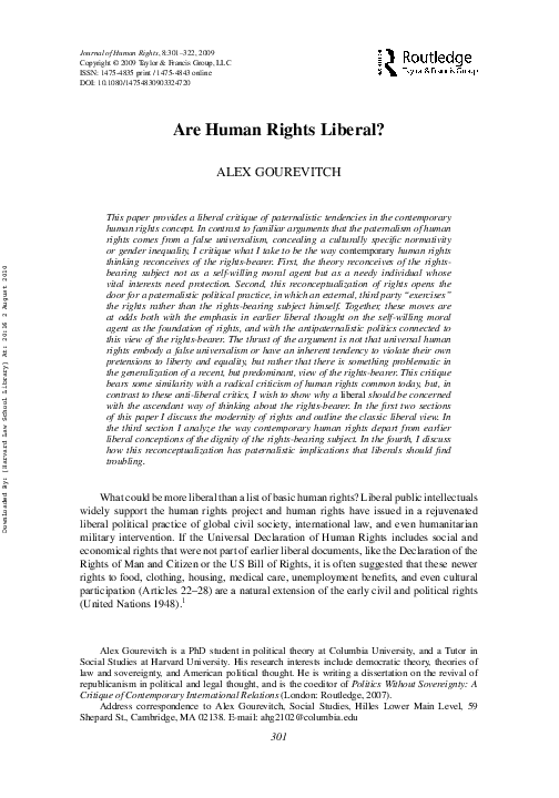 (PDF) Are Human Rights Liberal?