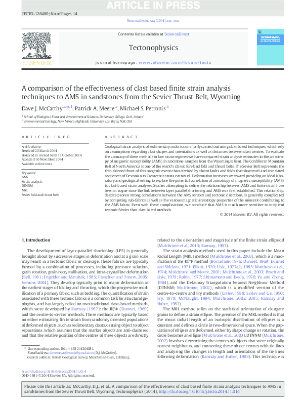 (PDF) A comparison of the effectiveness of clast based finite strain ...