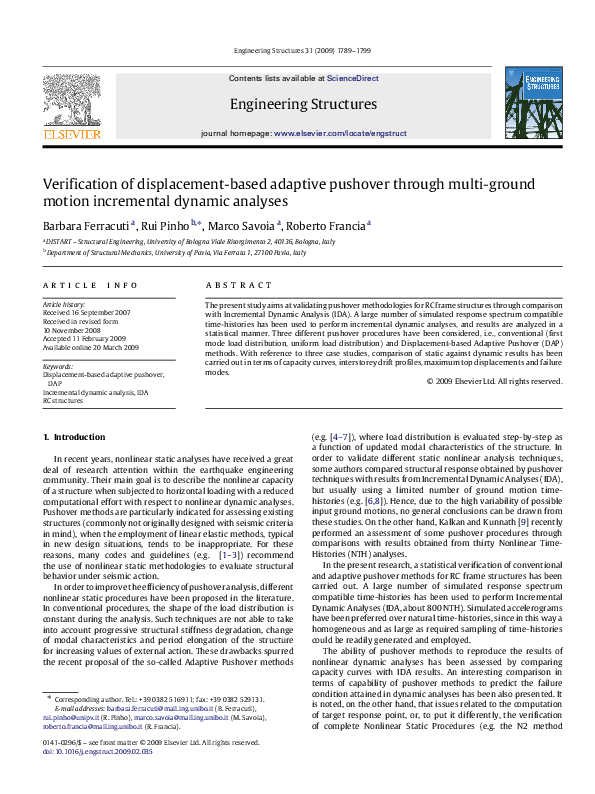 (PDF) Verification of displacement-based adaptive pushover through multi-ground motion ...